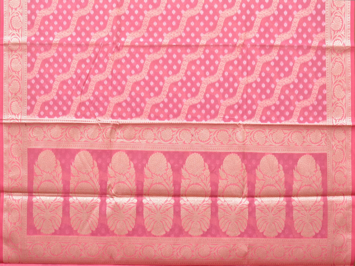 Baby Pink Cut Work Cotton Silk Saree with All Over Diagonal Banaras De ...