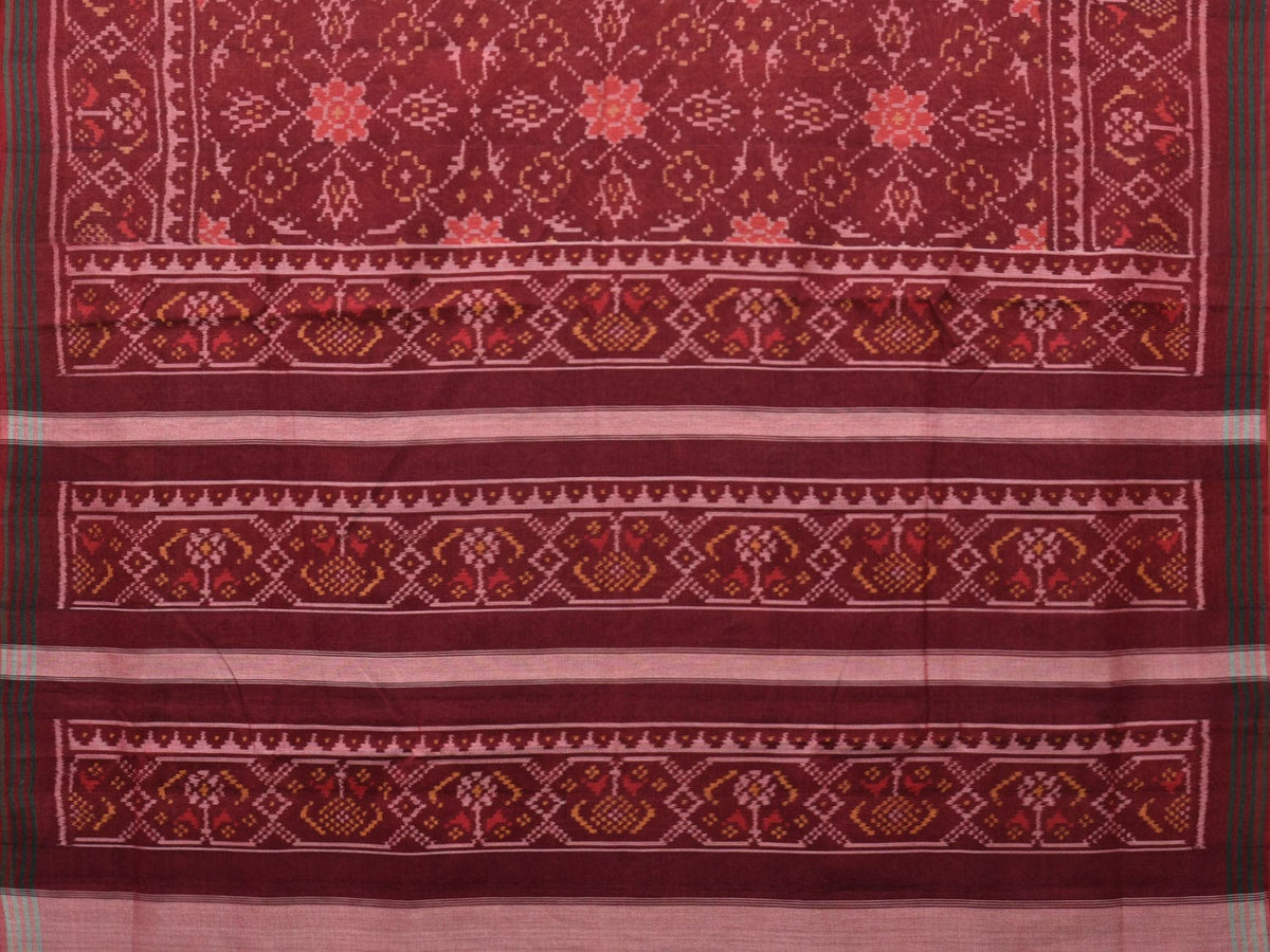 Brown Ikat Cotton Handloom Saree with Circle Design i0812 – Uppada