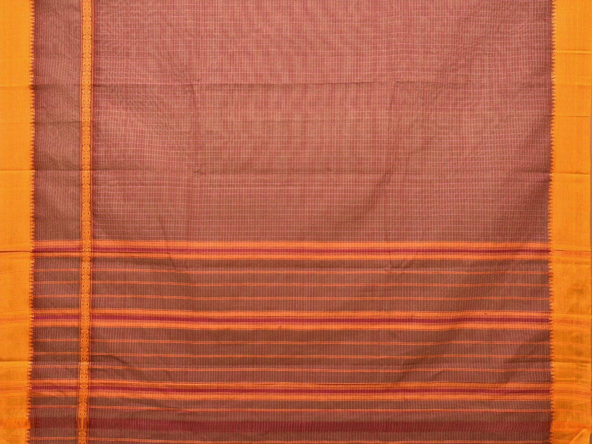 Brown Narayanpet Cotton Handloom Saree with Check Design No Blouse np0 ...