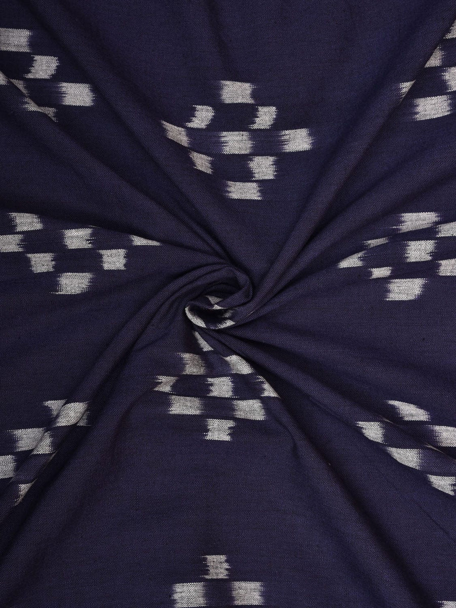 Indigo Ikat Cotton Handloom 2.5mts Fabric with Plus Pattern Design f02 ...