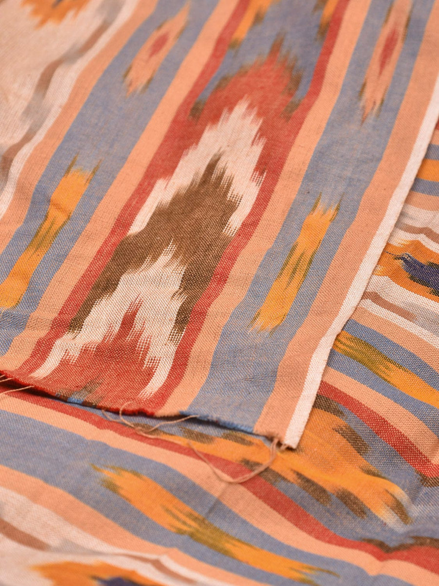 Multicolor Ikat Cotton Handloom 2.5mts Fabric with Uzbekistan Pattern ...