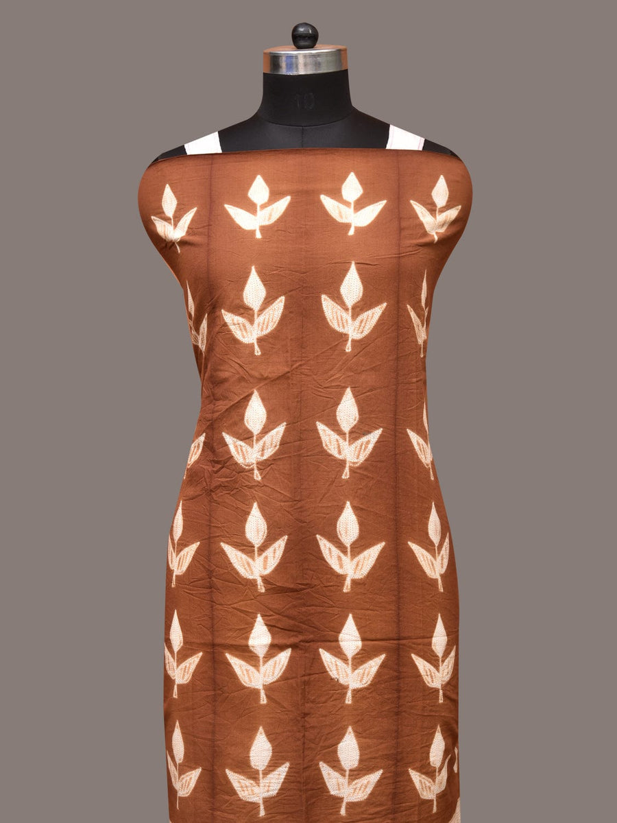 Mustard Shibori Cotton Handloom Fabric with Body Buta Design f0242 – Uppada