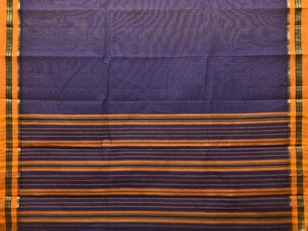 Navy Narayanpet Cotton Handloom Saree with Checks Design No Blouse np0 ...