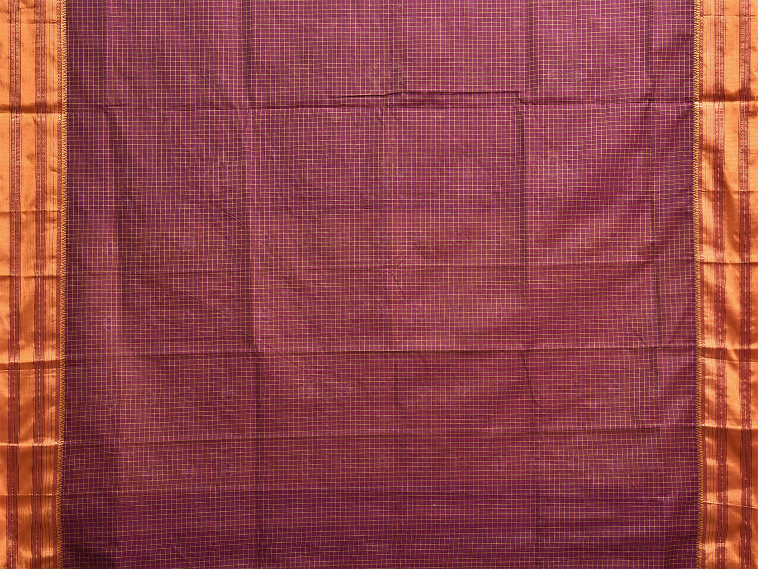 Purple and Yellow Kasuti Cotton Viscose Saree with Elephant Buta and C ...