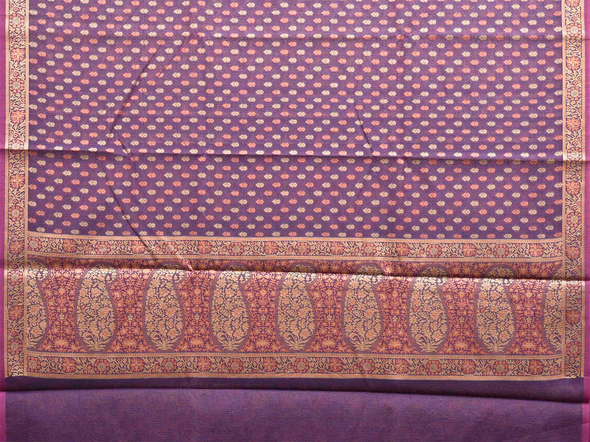 Purple Dhakai Jamdani Cotton Viscose Saree with Body Buta and Pasley ...