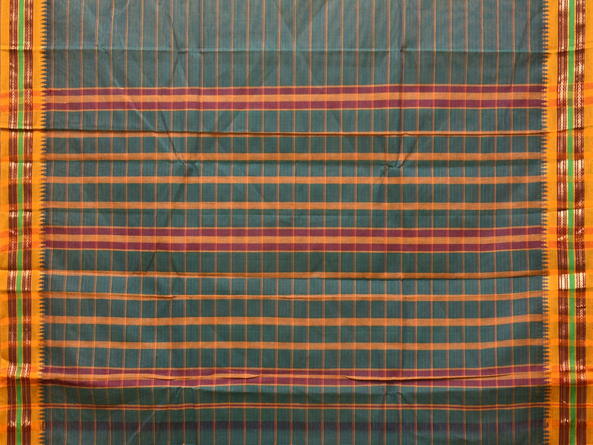 Teal Narayanpet Cotton Handloom Saree with Strips Design No Blouse np0 ...