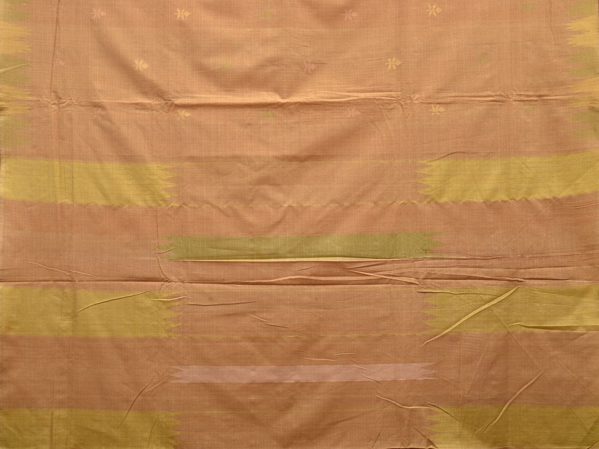 Cream Khadi Cotton Handloom Saree with Temple Border Design kh0552 – Uppada