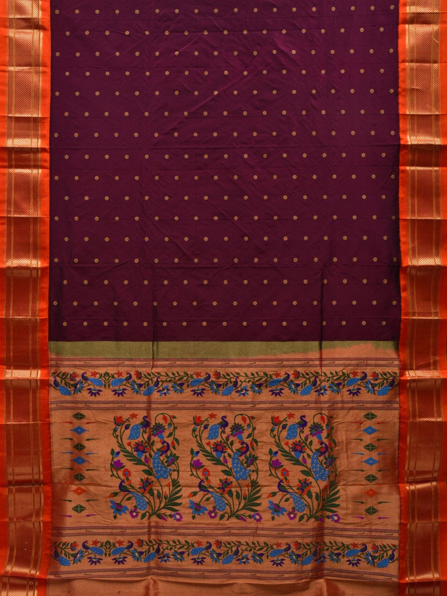 Maroon Paithani Silk Handloom Saree with Pallu Design p0432 – Uppada