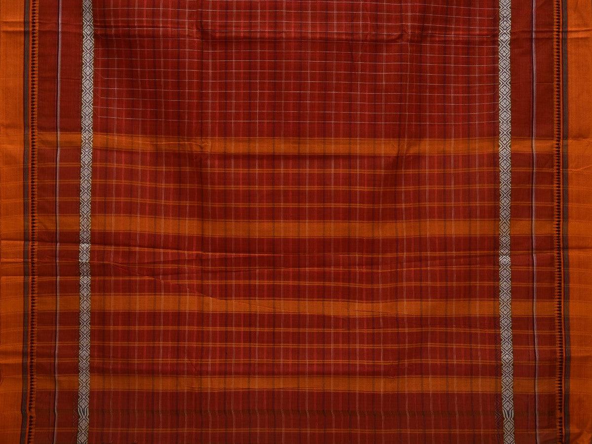 Rust Narayanpet Cotton Handloom Saree with Checks Design No Blouse np0 ...